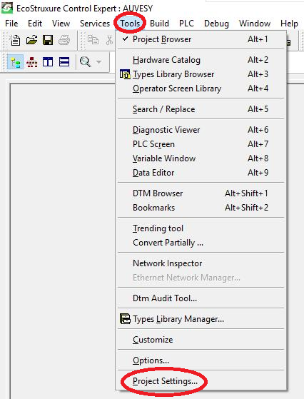 Configuring Schneider EcoStruxure Control Expert projects for ...
