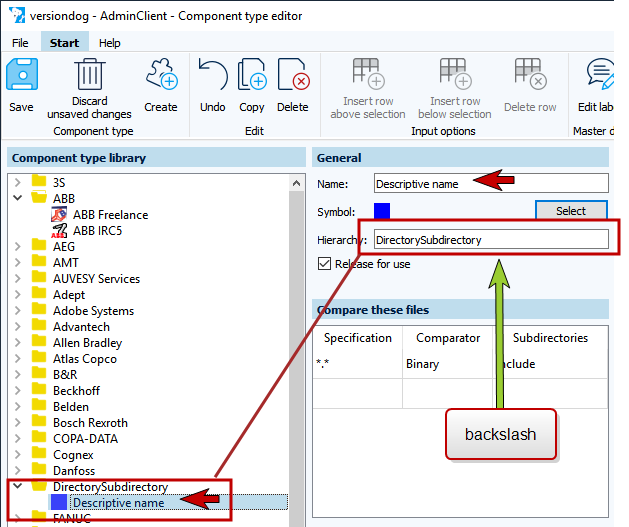 Crear nuevos tipos de componente - versiondog INFO